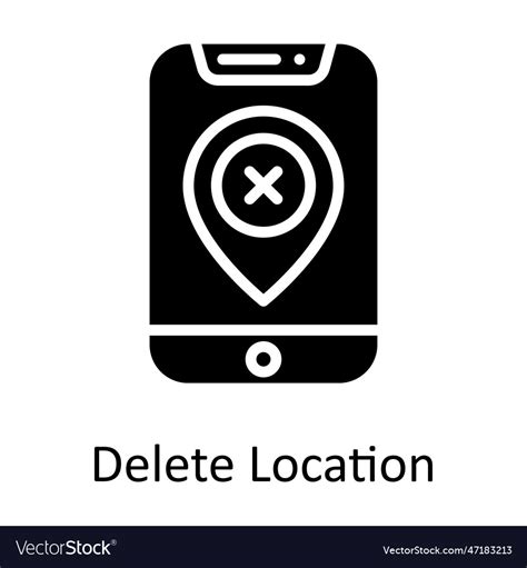 Delete Location Solid Icon Design Illust Vector Image