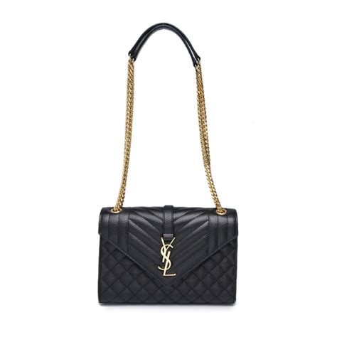 블랙 엔벨로프 금장 체인 미듐 숄더백 리본즈reebonz