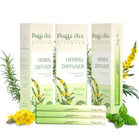 Puff Air Natural Mullein And Thyme Aroma Diffuser 300 Uses Puffiair