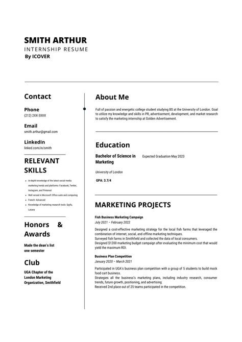 Create An Engaging CV For Internship In The UK ICover