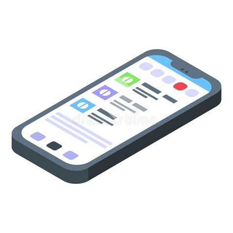 Isometric Illustration Highlighting A Modern Smartphone With A Colorful