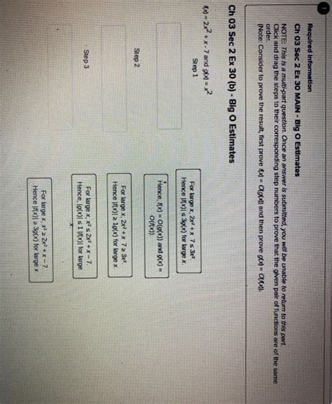 Solved Required Information Ch 03 Sec 2 Ex 30 Main Big O