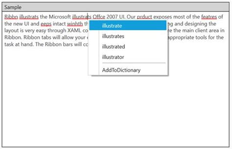 Context Menu Suggestion In WPF SpellChecker Control Syncfusion