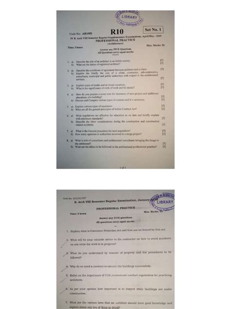 8th sem professional practice old question papers pdf
