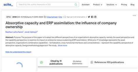 Absorptive Capacity And Erp Assimilation The Influence Of Company