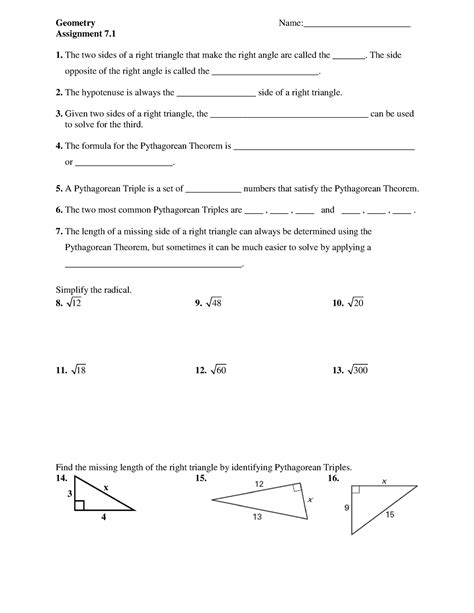 Geometry Assignment 7 Geometry Name