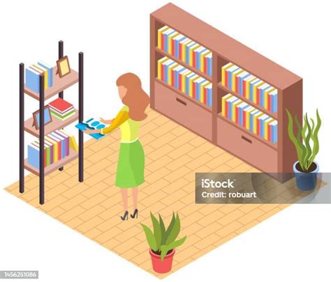사진 프레임과 책이 있는 선반 근처에 서서 집에서 책장에서 책을 검색하는 여자 가구에 대한 스톡 벡터 아트 및 기타 이미지 가구 검색 고름 Istock