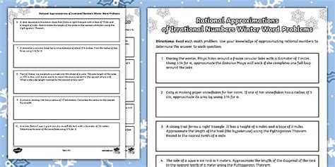Eighth Grade Rational Approximations Of Irrational Numbers Winter Math
