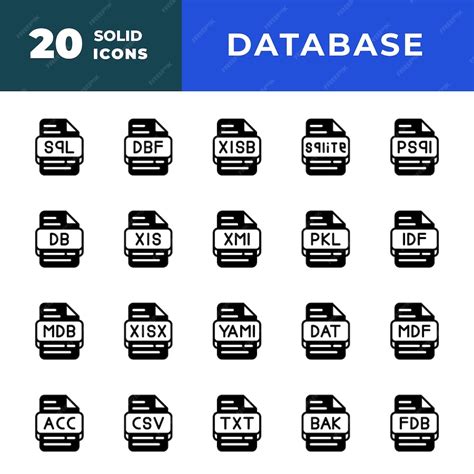 Premium Vector File Type Database Icon Set Document Files And Format