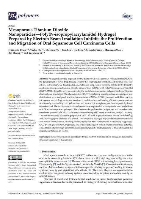 Pdf Mesoporous Titanium Dioxide Nanoparticles—poly N
