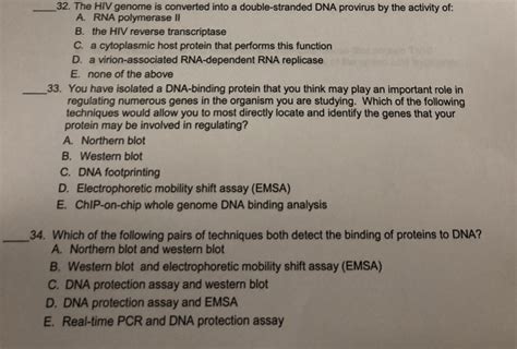 Solved 32 The Hiv Genome Is Converted Into A