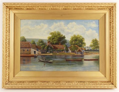 Arthur De Breanski A Sunny Day On The Thames River Landscape Antique