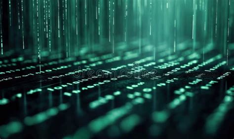 Abstract Visualization Of Digital Data Streams And Binary Code Flowing