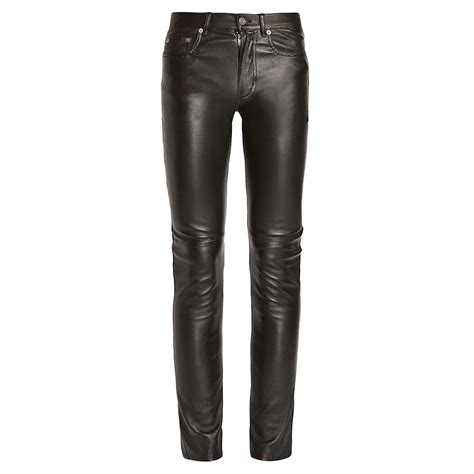 Leatherexotica Solid Black Skinny Men Genuine Leather Pant