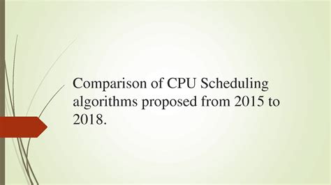 SOLUTION Comparison Of Cpu Scheduling Algorithms Studypool