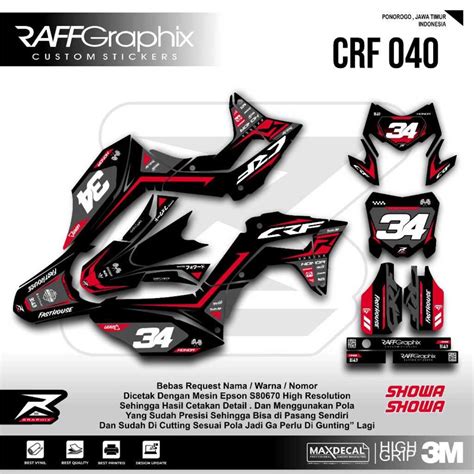 Jual Decal Crf 150l Desain Baru Decal Sticker Crf Custom Decal Crf