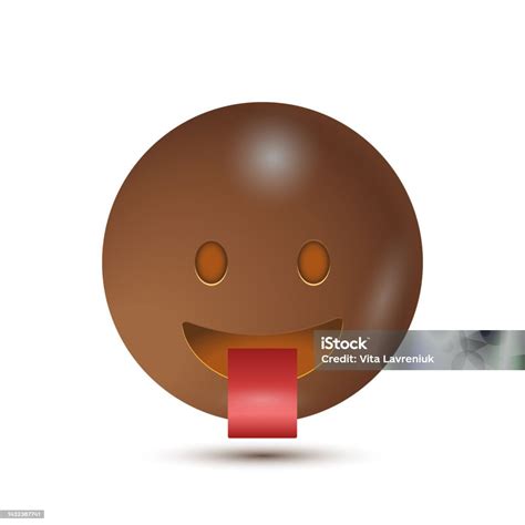 Stuck Out Tongue 3d Stylized Vector Icon Realistic Emoticon Isolated 3d