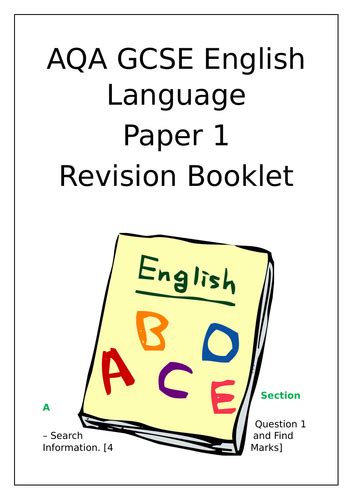 AQA GCSE English Language Paper 1 Revision Booklet | Teaching Resources