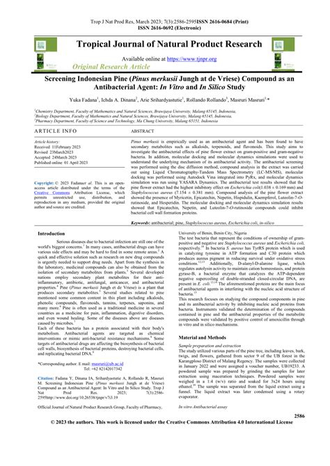 Pdf Screening Indonesian Pine Pinus Merkusii Jungh At De Vriese