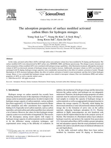 Pdf The Adsorption Properties Of Surface Modified Activated Carbon