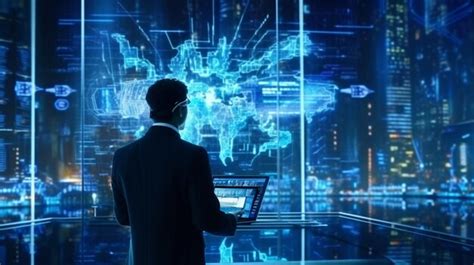 premium photo businessman using ai technology for data analysis ai