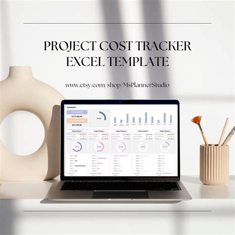 Project Cost Tracker Excel Template Expense And Budget Management Etsy