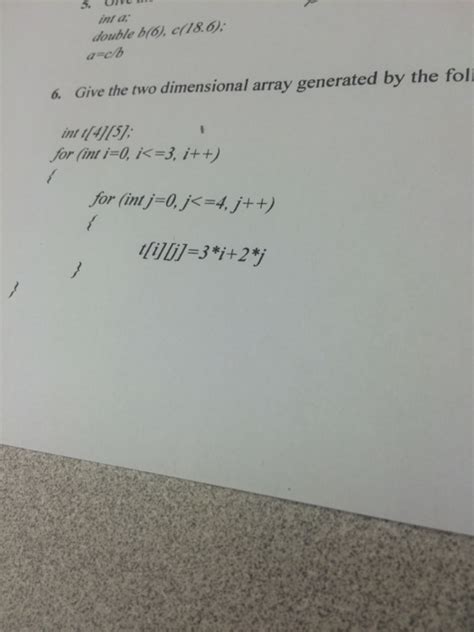 Solved Give The Two Dimensional Array Generated By The Chegg