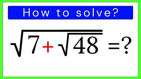 Nice Square Root Math Simplification You Should Learn This Math Trick YouTube