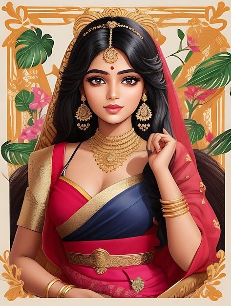 Premium Ai Image Portrait Of A Beautiful Young Girl Of Sri Lanka