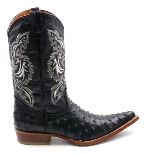 Botas De Piel Vaqueras Chihuahua Grabado Avestruz Suela Cuer Meses