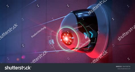 View Security Camera Targeting Detected Intrusion Stock Illustration