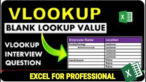 Vlookup Without Lookup Value Vlookup Interview Question Vlookup In Excel Youtube