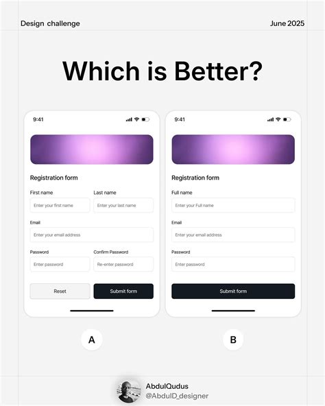 Whats The Best Registration Form Layout Two Input Fields On The Same Line Or One Input Field