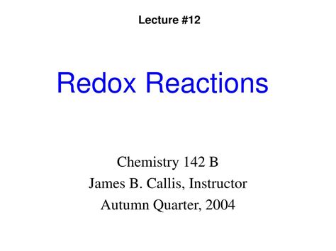 Ppt Redox Reactions Powerpoint Presentation Free Download Id