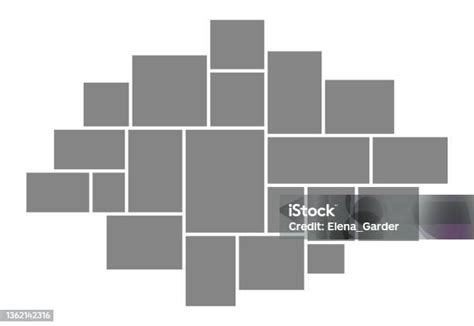 콜라주 그리드 무드 보드 사진 모자이크 포토몽타주 벡터 일러스트레이션 이미지 컬렉션 디자인 템플릿입니다 벡터 콜라주 모의 무드보드에 대한 스톡 벡터 아트 및 기타 이미지