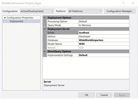 Using Visual Studio Configurations In An Analysis Services Tabular 2016