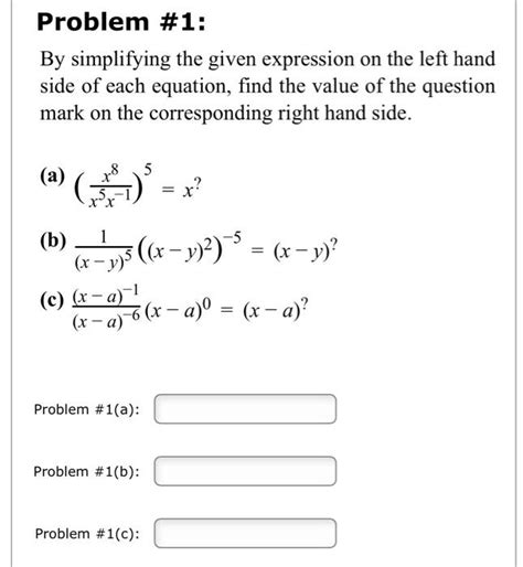 Solved Problem 1 By Simplifying The Given Expression On