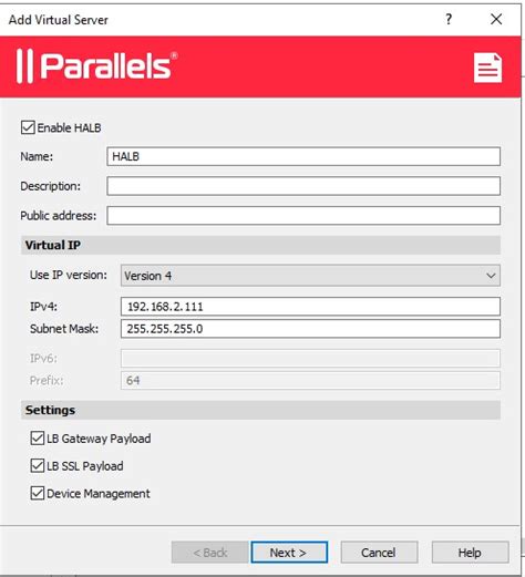 KB Parallels HALB Appliance Installation And Configuration