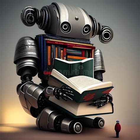 A Portrait Of A Robot Reading Large Books Learning Concept Generated