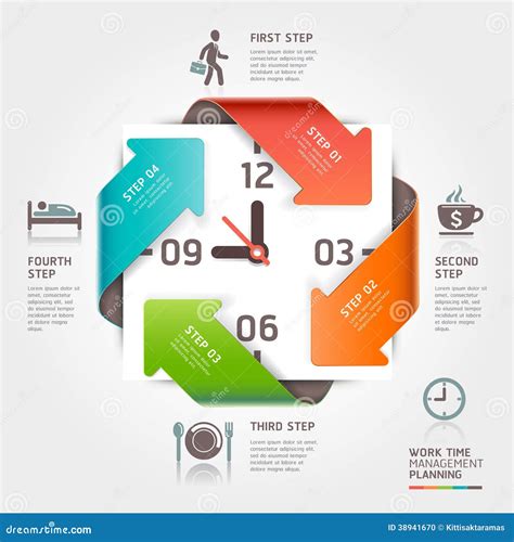 Abstract Arrow Work Time Management Infographics Stock Vector Image