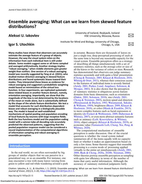 Pdf Ensemble Averaging What Can We Learn From Skewed Feature Distributions