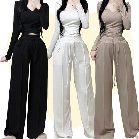 제이쓰 속기모허얇골넓 쫀쫀 스판 딱붙 랩 셔링 꼬임 크롭 후드티하이웨스트 와이드 팬츠 후드세트 크롭세트 꾸안꾸 데일리 마실룩 번따룩 페미닌 섹시 글램 몸매보정