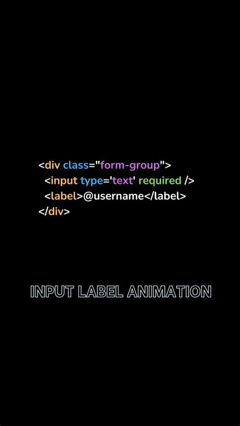 input label floating animation in css