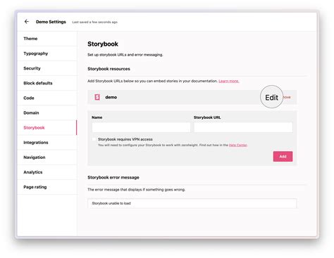 storybook connect storybook zeroheight