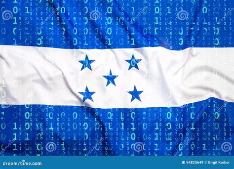 Binary Code With Honduras Flag Data Protection Concept Stock Image