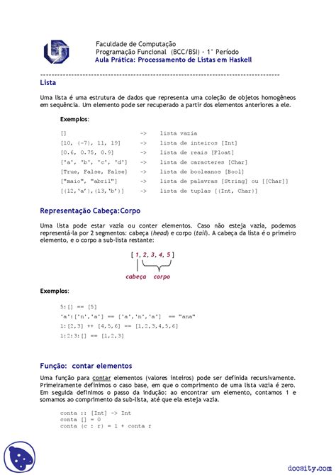 processamento de listas em haskell apostilas ciência da computação
