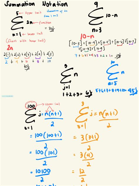 summation notation pdf mathematical notation mathematics