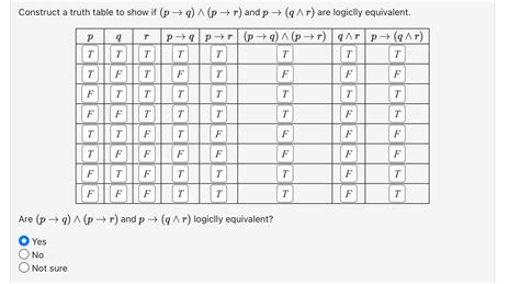Solved Construct A Truth Table To Show If P Q P R Chegg Com