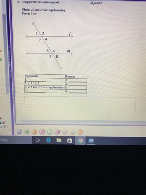 Solved Complete The Two Column Proof