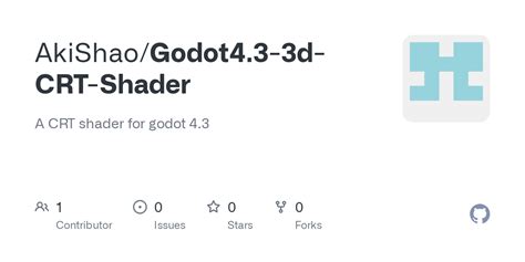 godot4 3 3d crt shader crt3d gdshader at main · akishao godot4 3 3d crt shader · github
